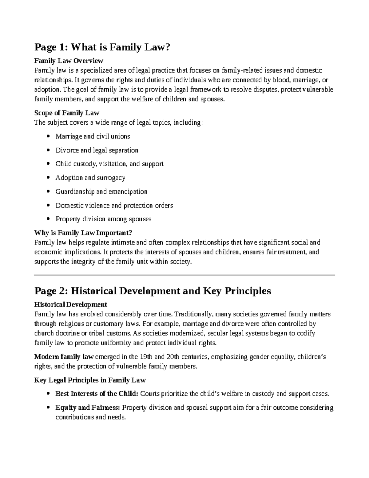 Family Law 1 Essay Overview and Key Principles - LAW - Studocu