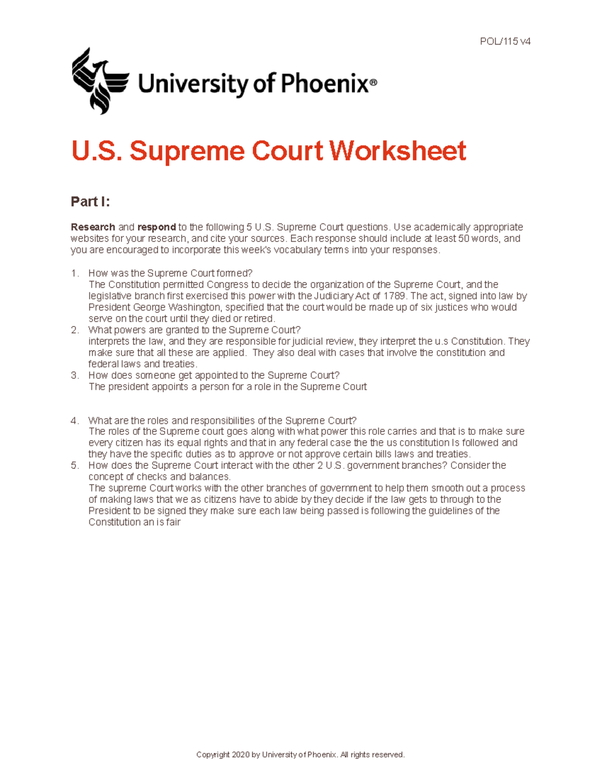 Pol115 v4 wk3 u.s. supreme court worksheet.docx - POL/115 v U. Supreme ...
