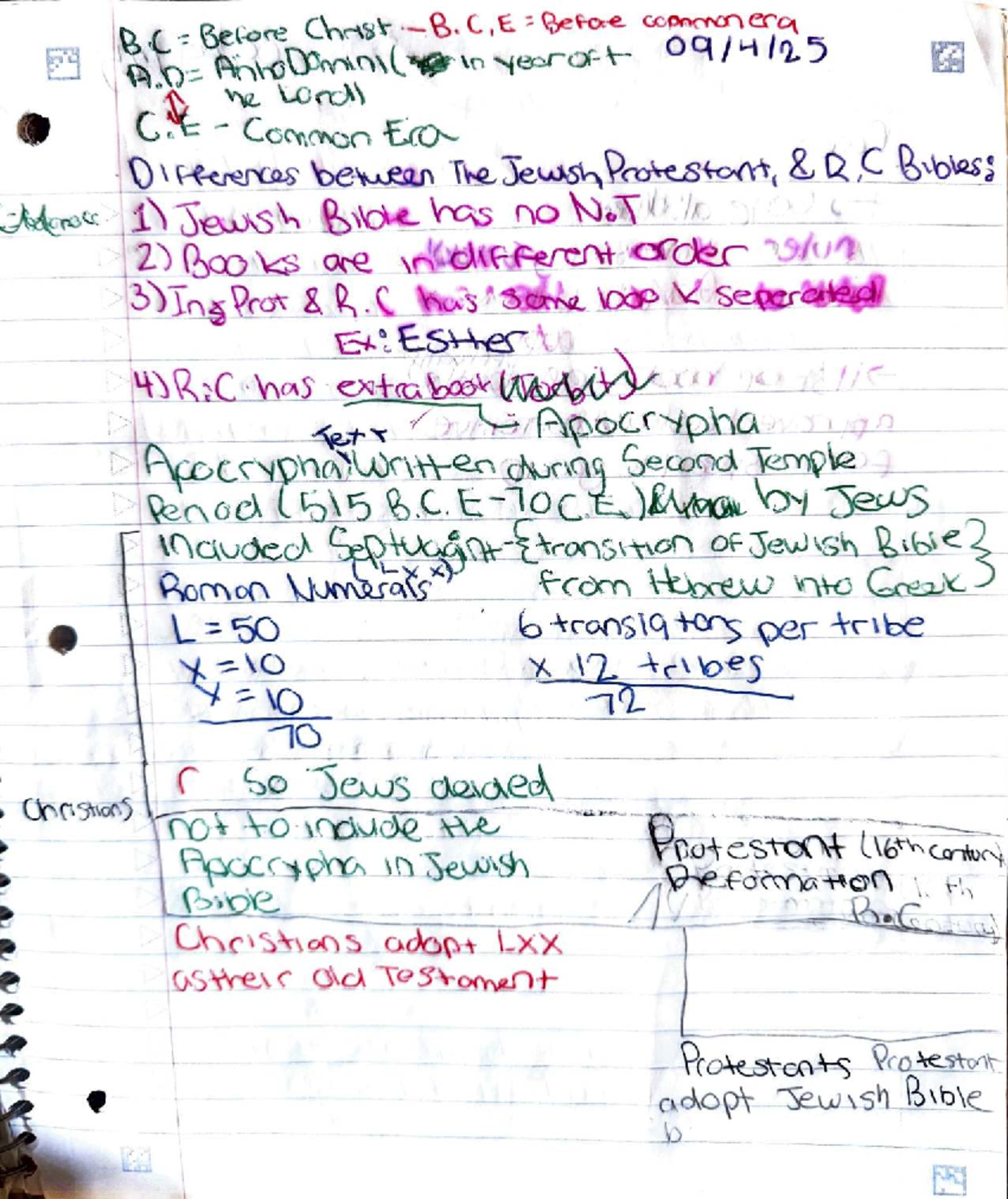 BC Study Guide: Differences in Jewish & Protestant Bibles and Canon ...