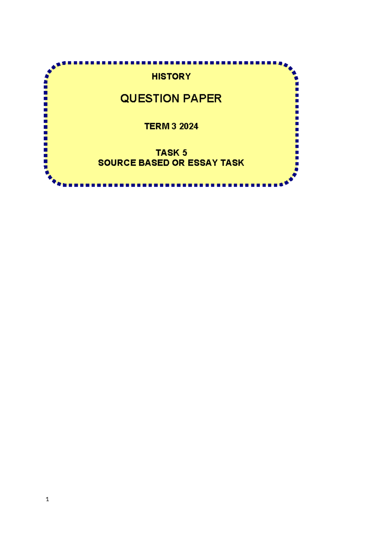 HISTORY GRADE 11 TERM 3 QP TASK 5: SEGREGATION IN SA - Studocu