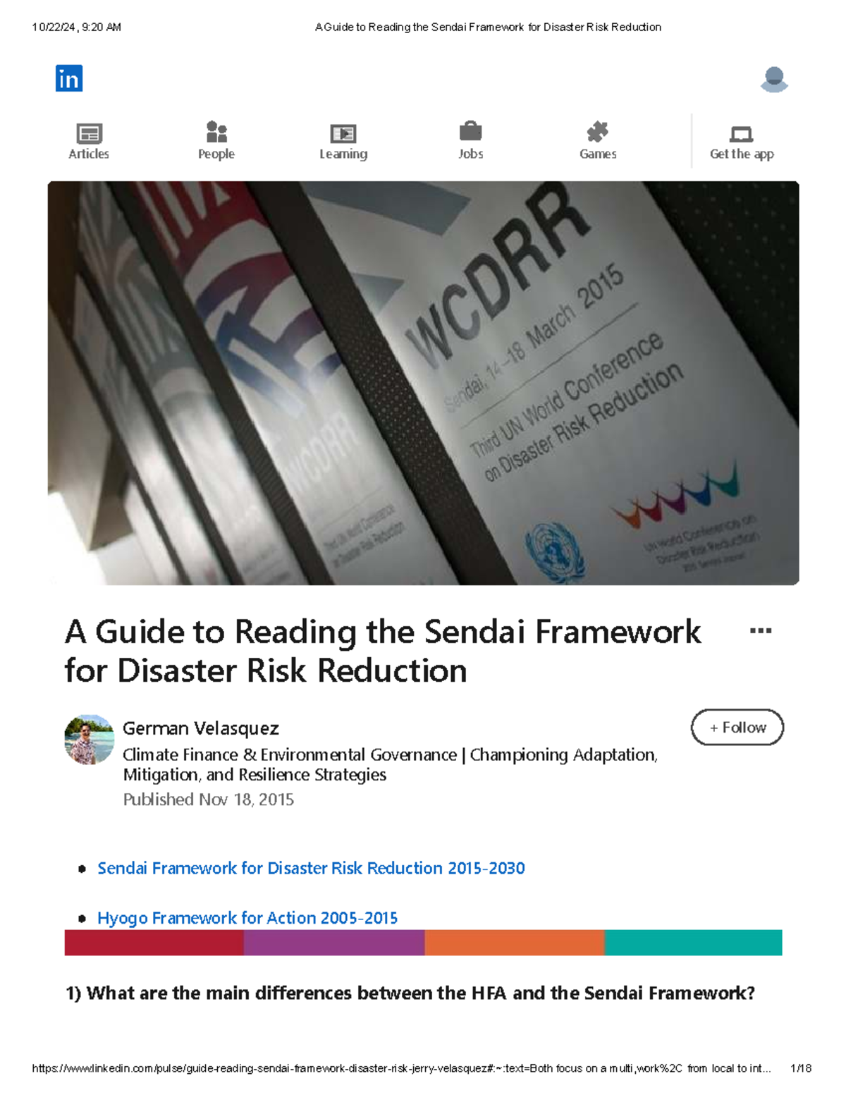 A Guide to Reading the Sendai Framework for Disaster Risk Reduction ...
