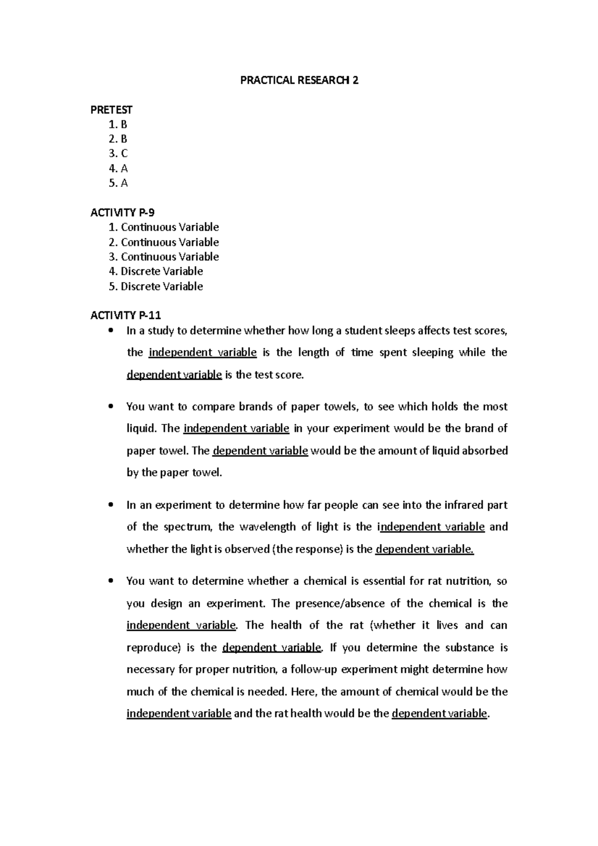 PR2 Module 2: Variables and Their Impact on Research Performance - Studocu