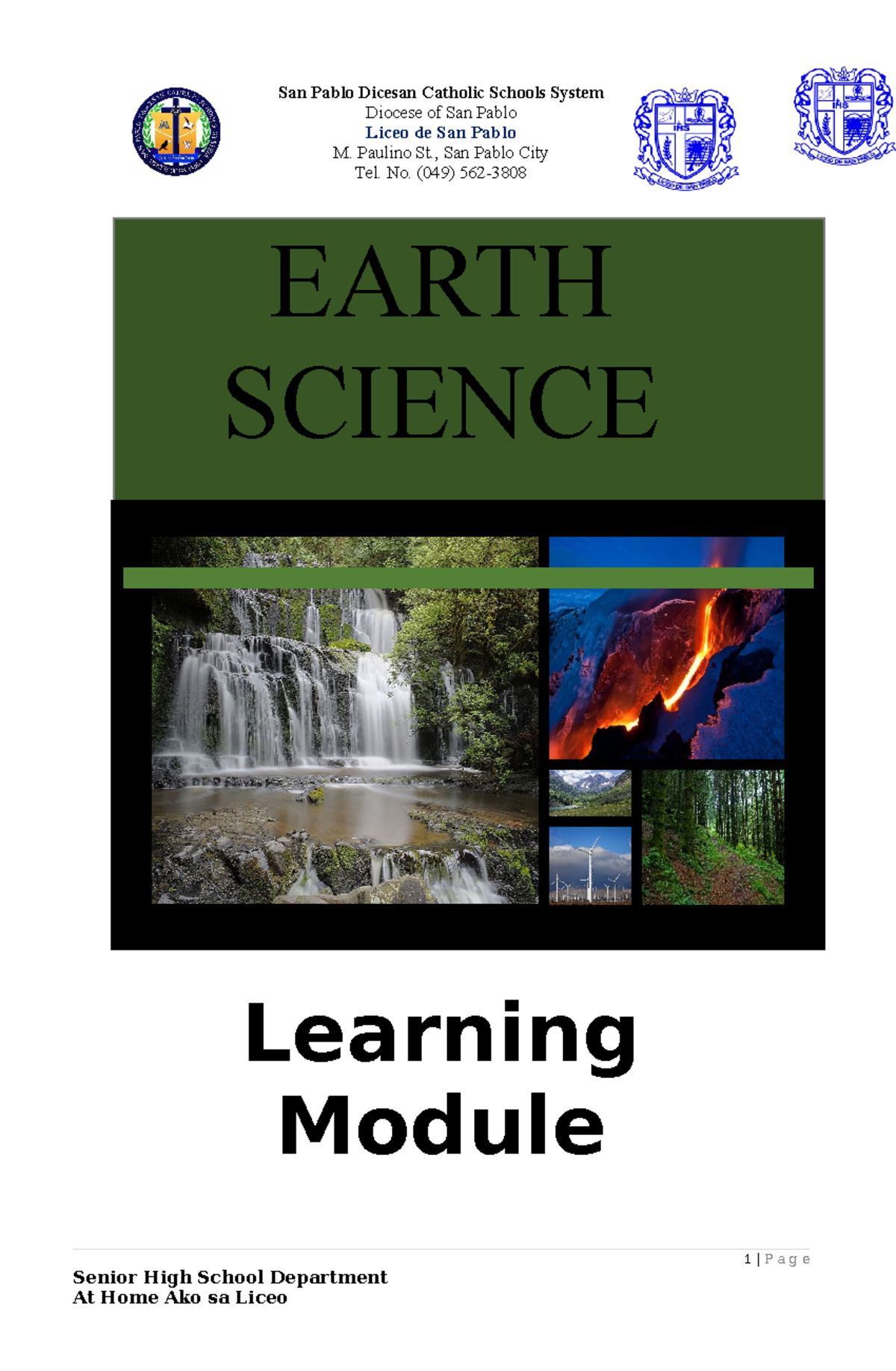 Earth Science Module Quarter 1 of Week 1 to 2 - Bachelor of Science in ...