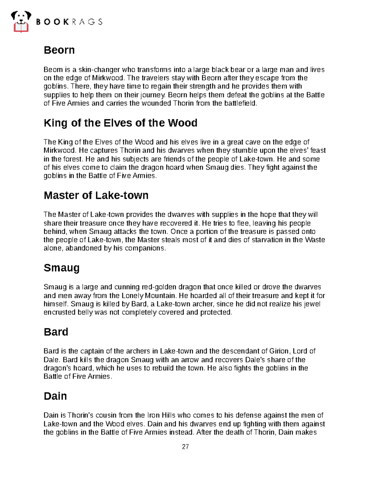 Hobbit-studyguide 27 - The Little Liar - Summary Study Guide Product ...