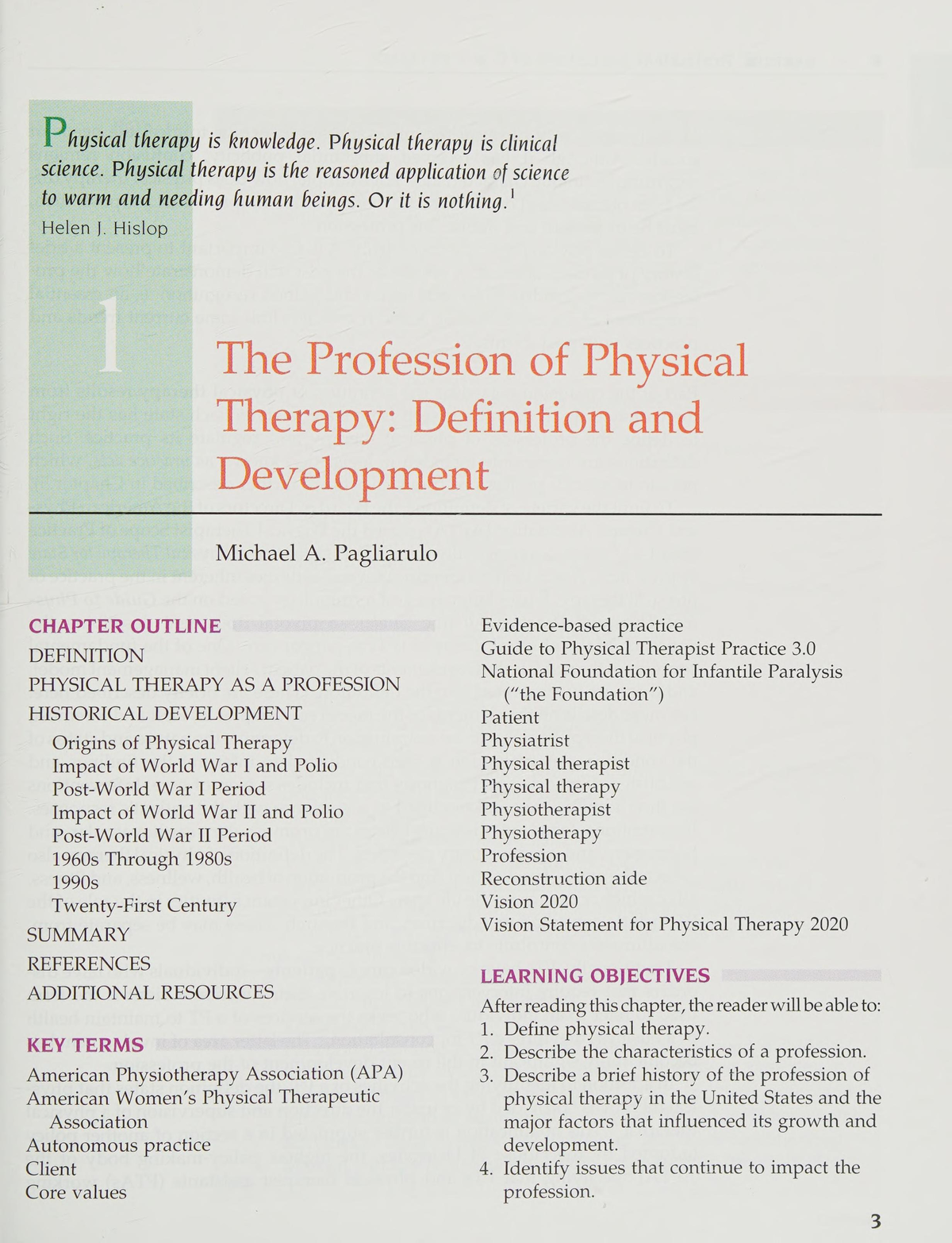 PT 101: The Evolution and Definition of Physical Therapy as a ...