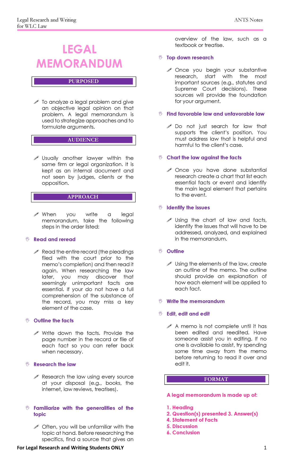 Legal Memorandum 343: Internal Analysis and Guidelines for WLC Law ...