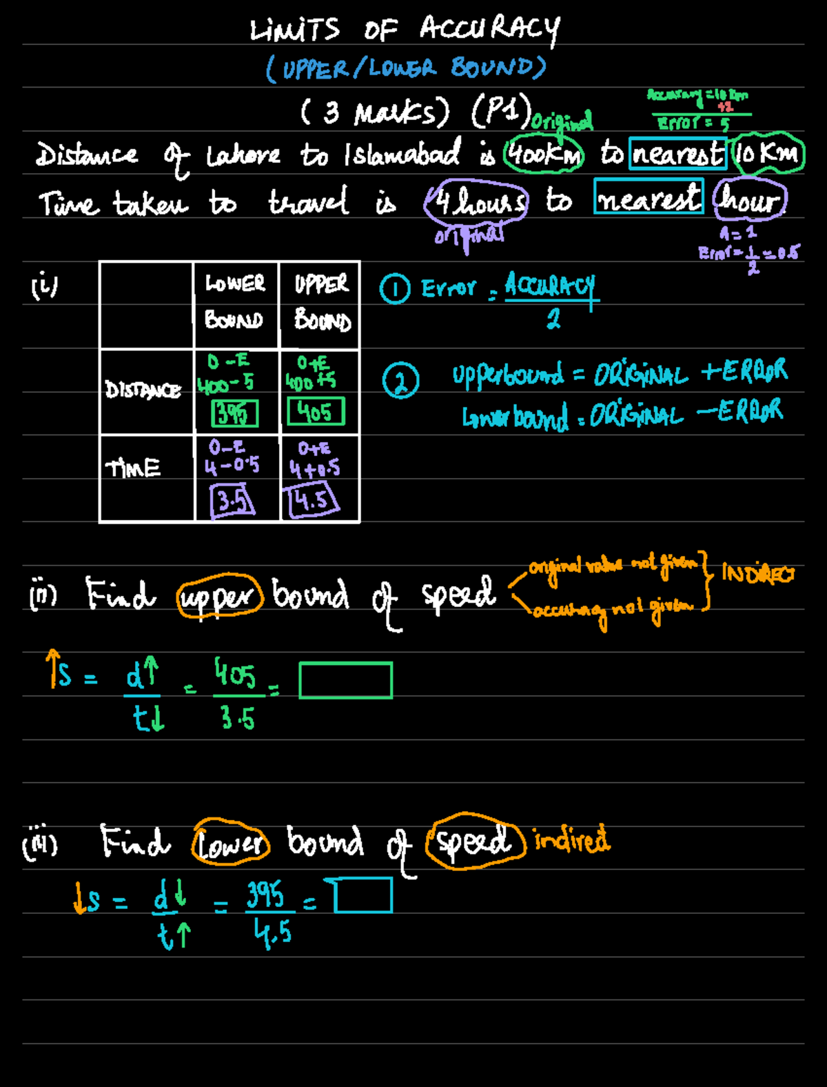 Limits of Accuracy: Upper and Lower Bounds (20 Marks) - Studocu