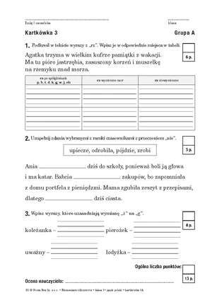 Sprawdzian roczny z integrowanym kształceniem – Grupa A i B - Studocu