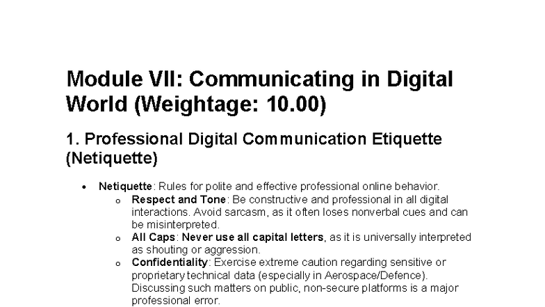 Module 7: Digital Communication Etiquette in BC613 - Studocu
