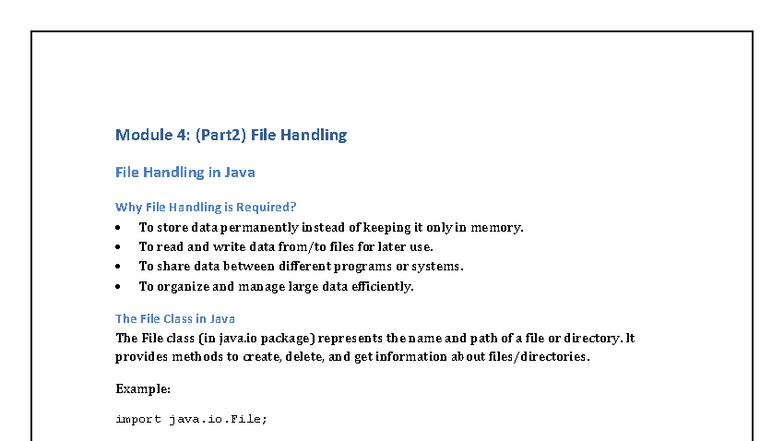 Java File Handling and I/O Streams: Concepts & Examples (Module 4 ...