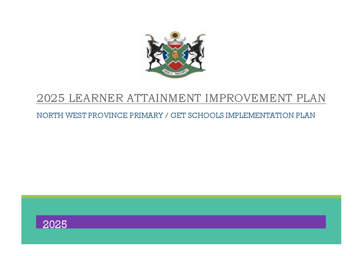 2025 Primary Schools Learner Attainment Improvement Plan Report - Studocu