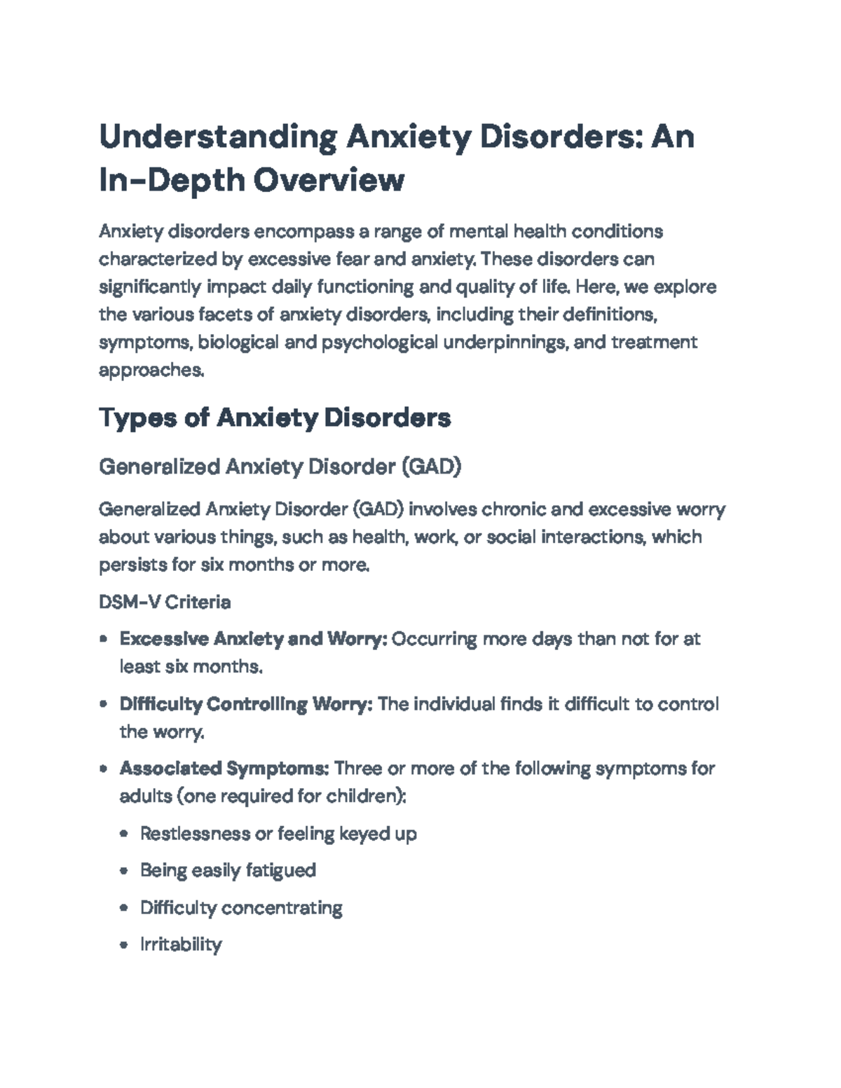 Understanding Anxiety Disorders: Types, Causes, and Treatments ...