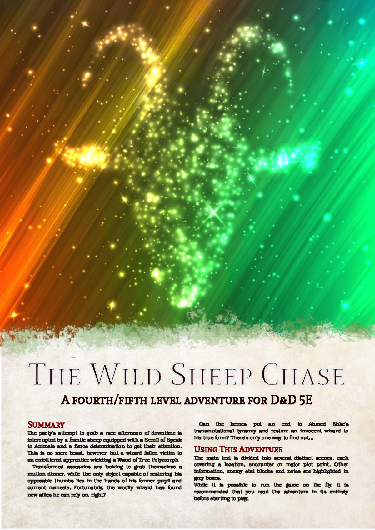 The Wild Sheep Chase (D&D 5E) Adventure Summary and Guide - Studocu
