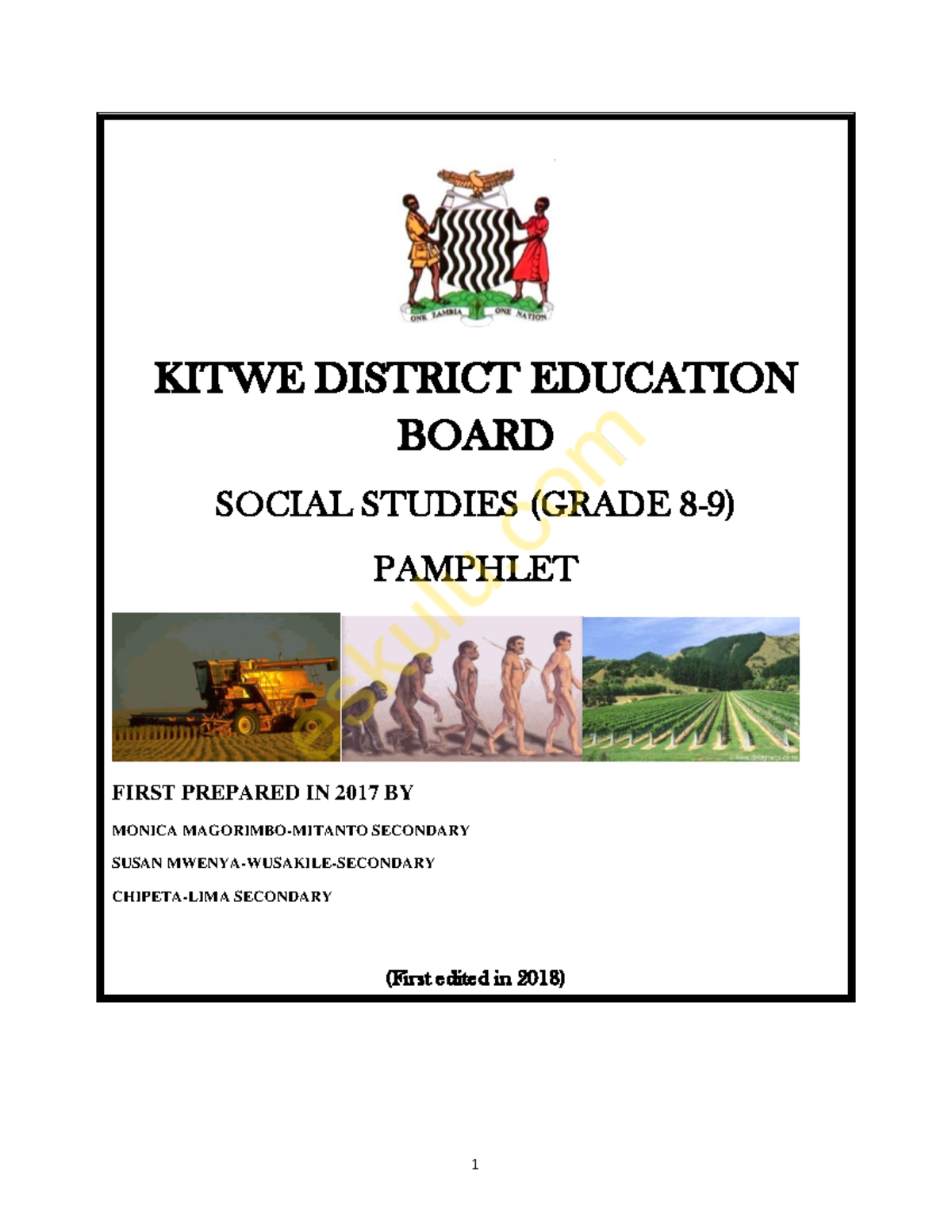 Grade 8-9 Social Studies Pamphlet: Core Topics and Map Reading Skills ...
