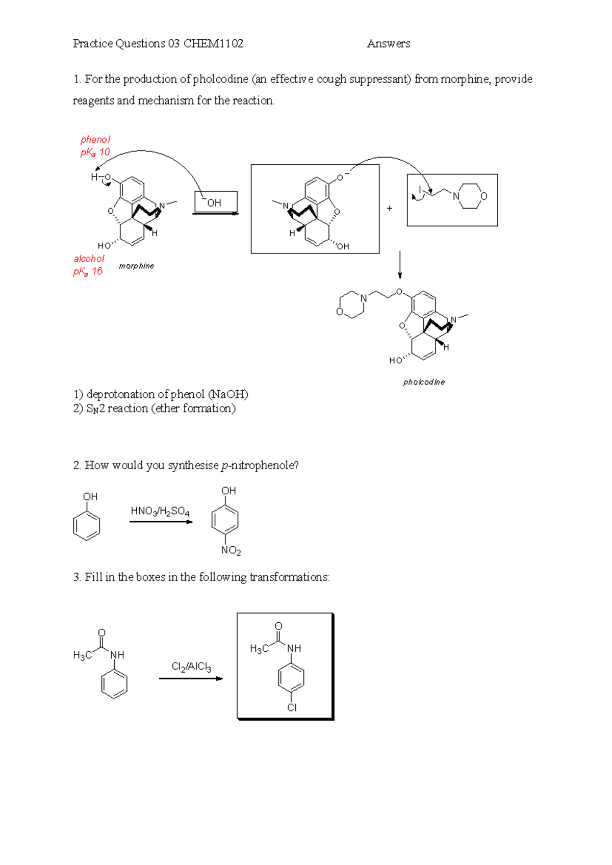 Chem1102 Practice Questions - Practice Questions 03 CHEM1102 Answers 1. For the production of ...