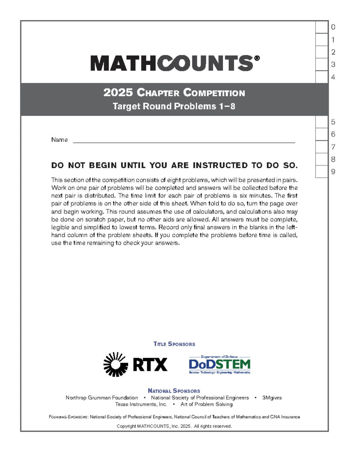 2025 Chapter Countdown Round Problems - Complete Guide - Studocu