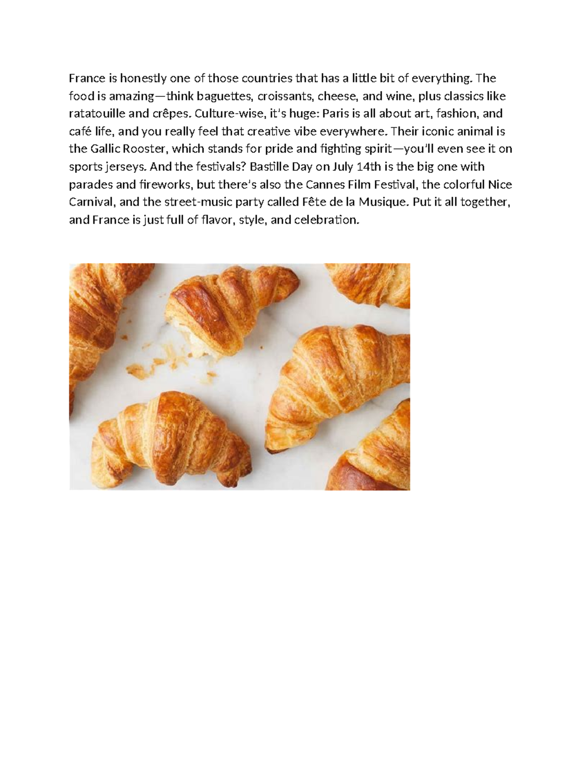 France Review: Culture, Cuisine, and Celebrations - Studocu