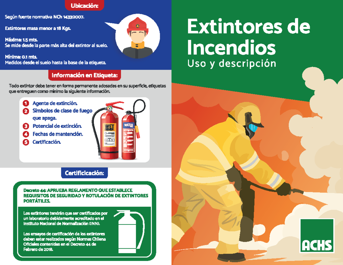 ACHS USO DE Extintores - Uso seguro extintor - Prevencion de Riesgos ...