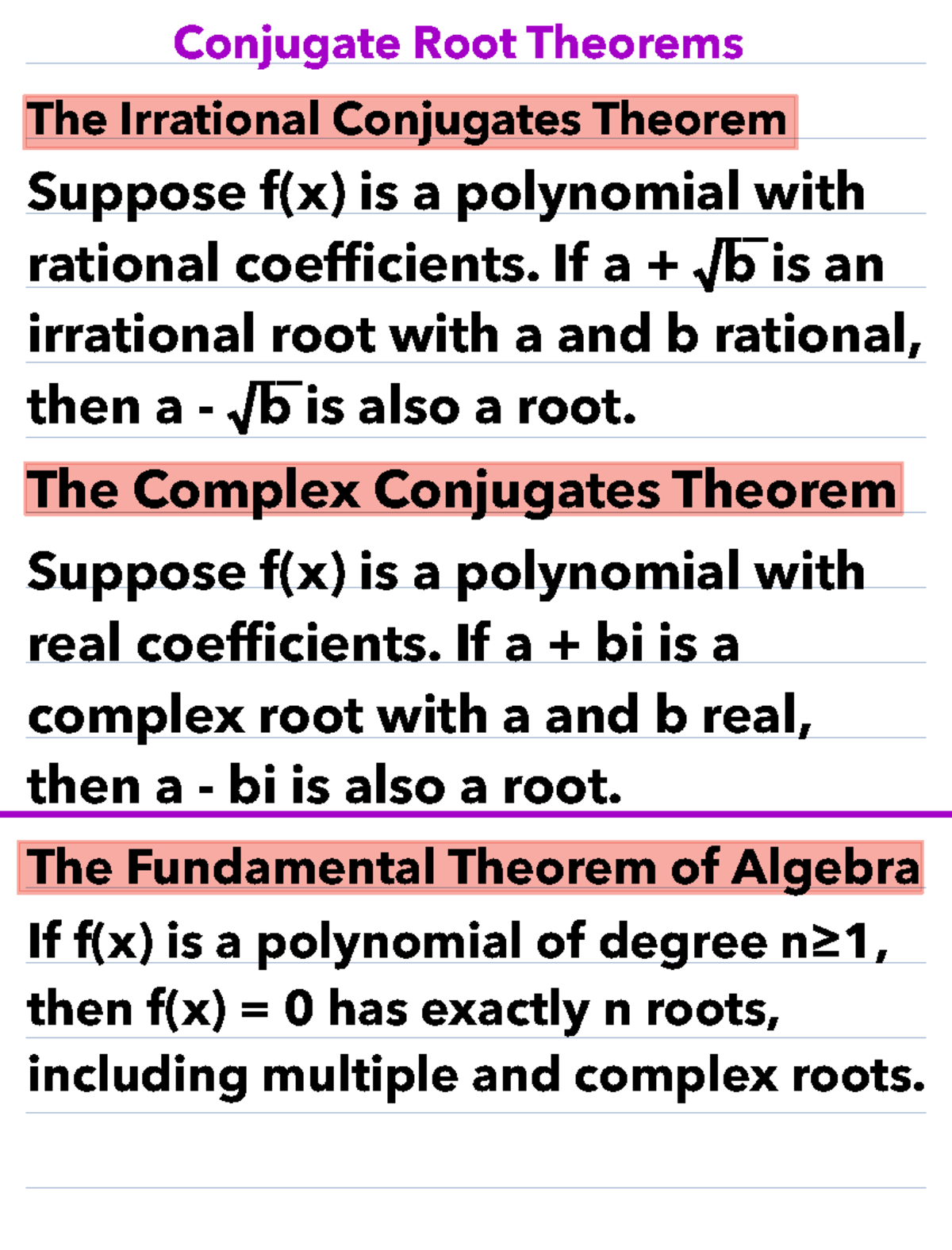 Conjugate Root Theorem