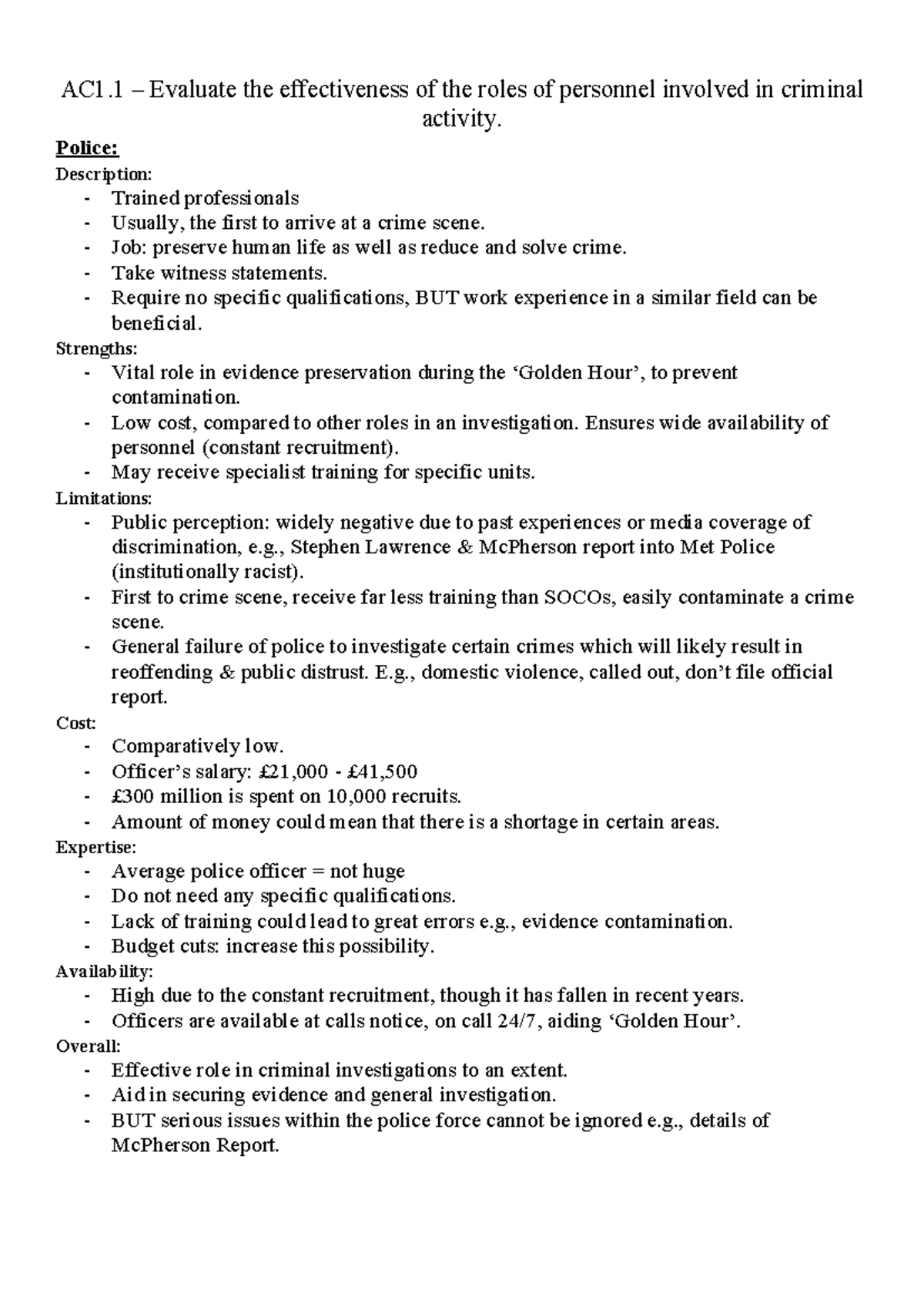 Criminology Unit 2 - Topic 1. Compare criminal behavior and deviance ...