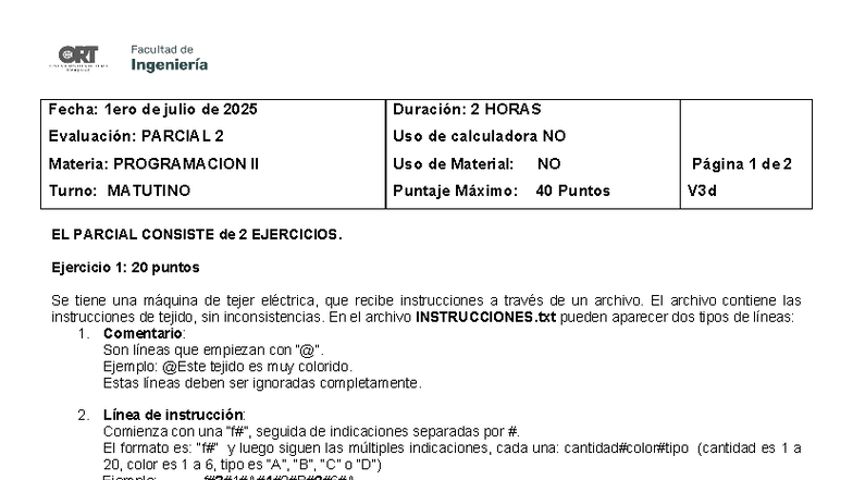 Parcial 2 - Programación II: Ejercicios de Tejido en Java - Studocu