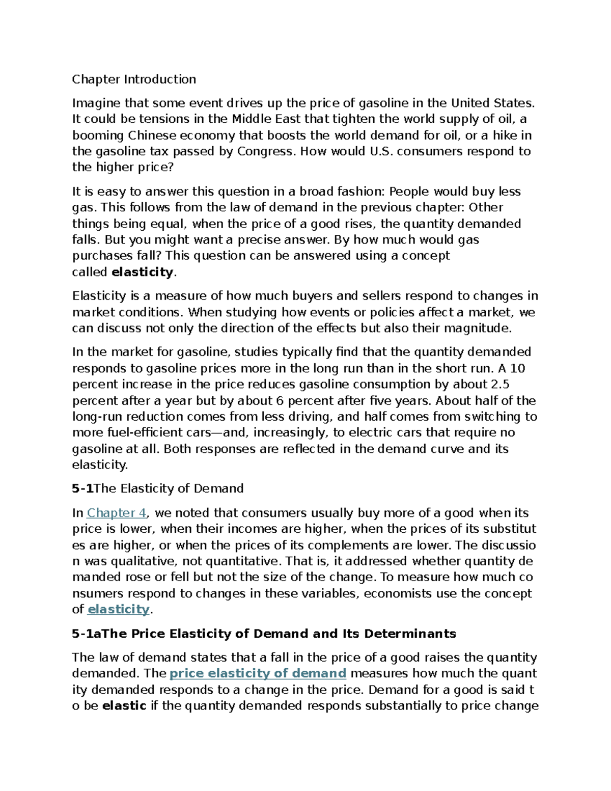 Microeconomics Ch 5: Lecture Notes on Elasticity of Demand Concepts ...