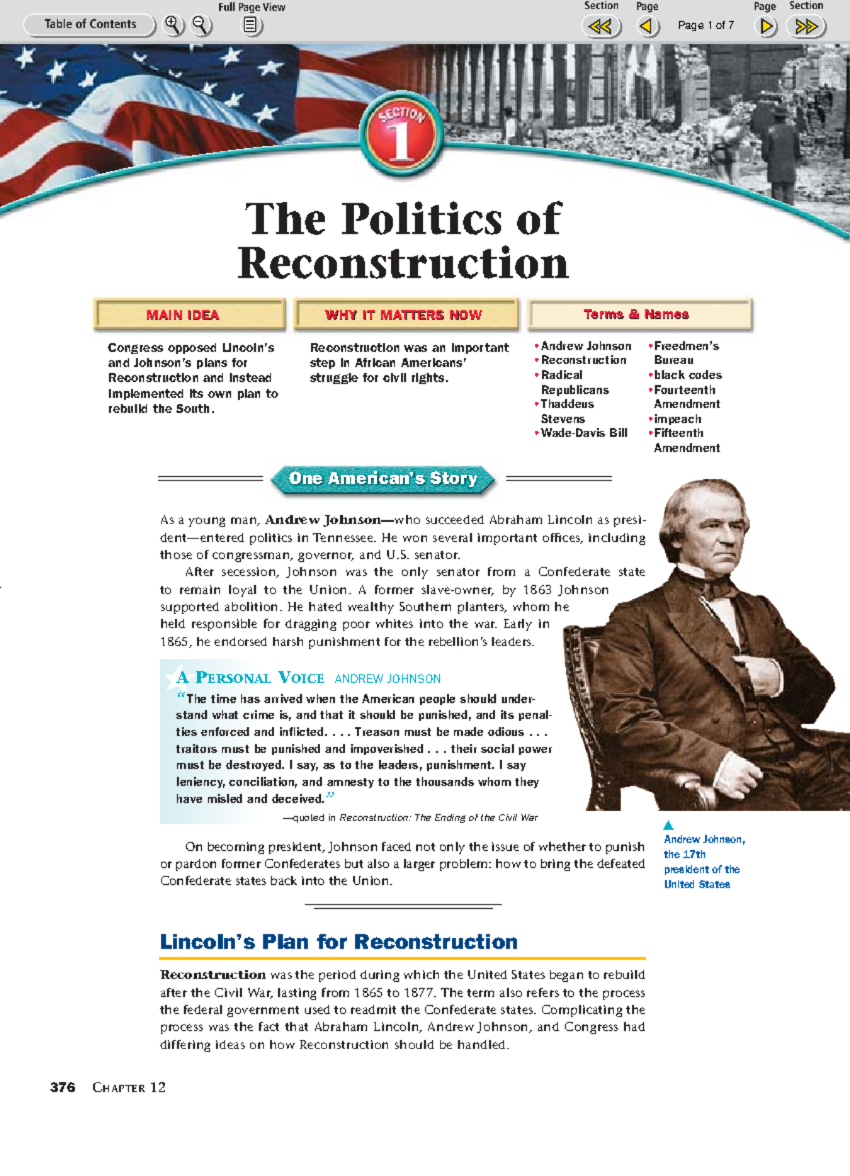 Lincoln's Ten-Percent Plan for Reconstruction: Policies & Effects (HIST ...