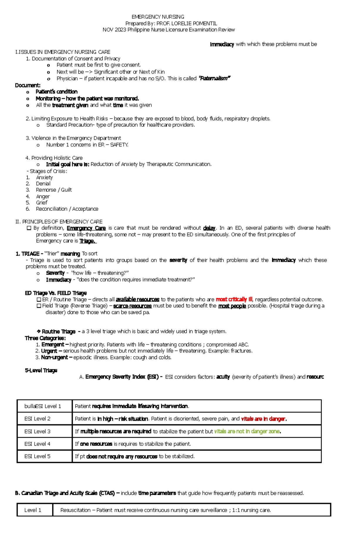 Emergency Nursing: Comprehensive Study Notes for Clinical Practice ...