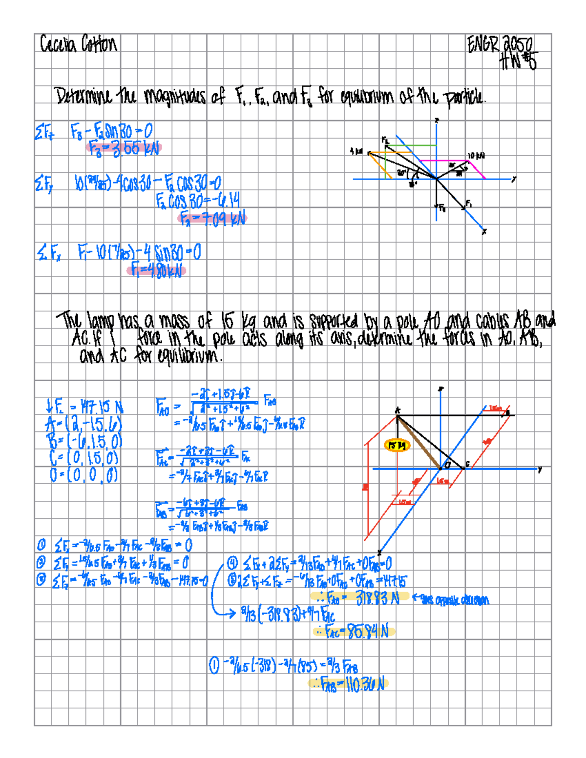ENGR 2050 HW 6 - ENGR 2050 Statics Jon Davis Spring 2023 ...