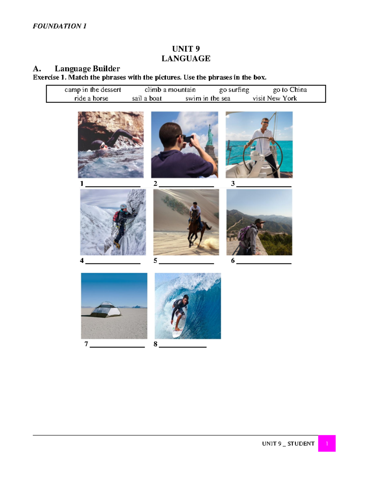 UNIT 9 Review - aaaa - UNIT 9 LANGUAGE A. Language Builder Exercise 1 ...