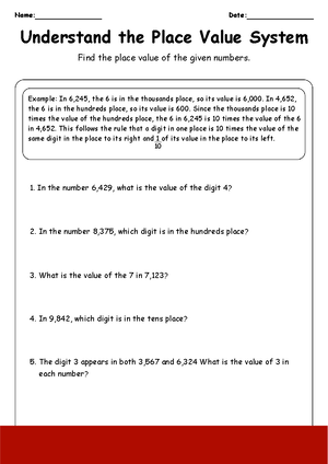 Multi-digit Subtraction Practice - 4th Grade Worksheet - Name: 9 8 7 6 ...