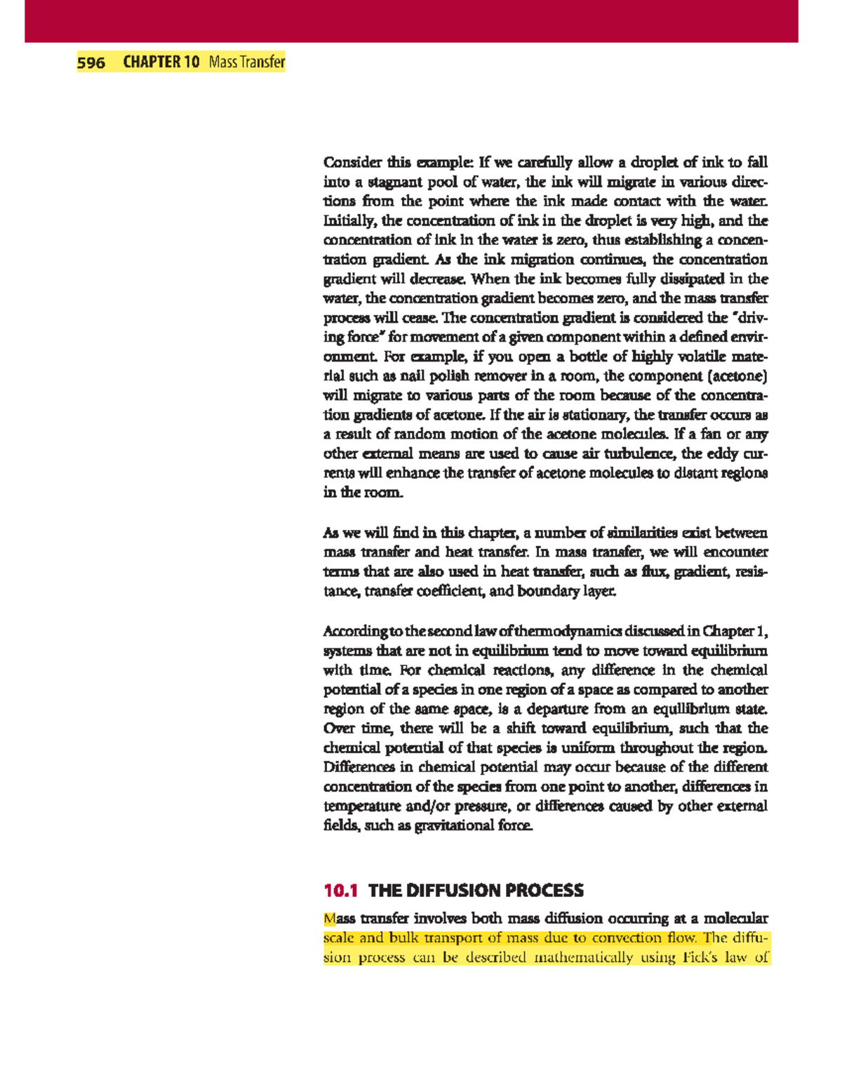 596 CHAPTER 10 Mass Transfer: Understanding Fick's Law of Diffusion - Studocu