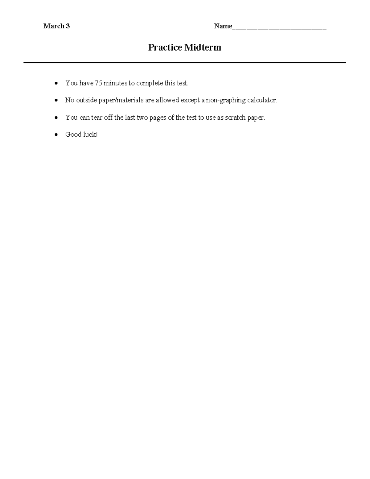 Practice Midterm Exam - March 3 (Econ 101) - Studocu