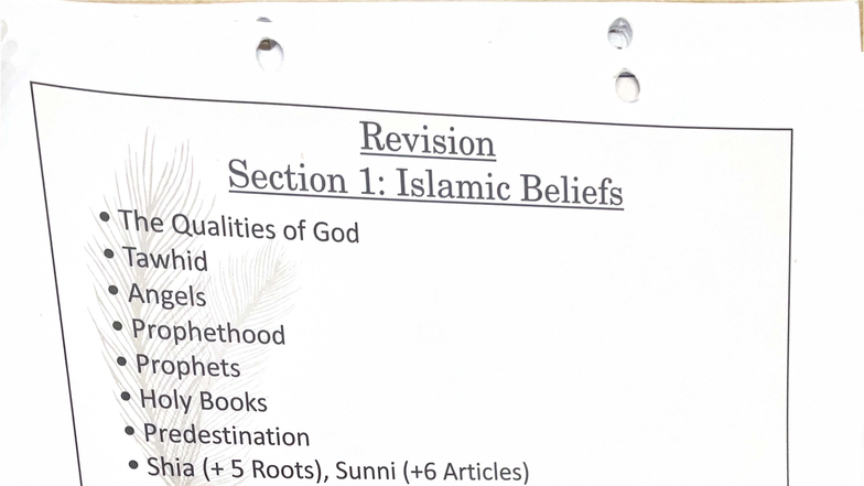 Islamic Beliefs: Qualities of God, Tawhid, and Prophethood (RELS101 ...