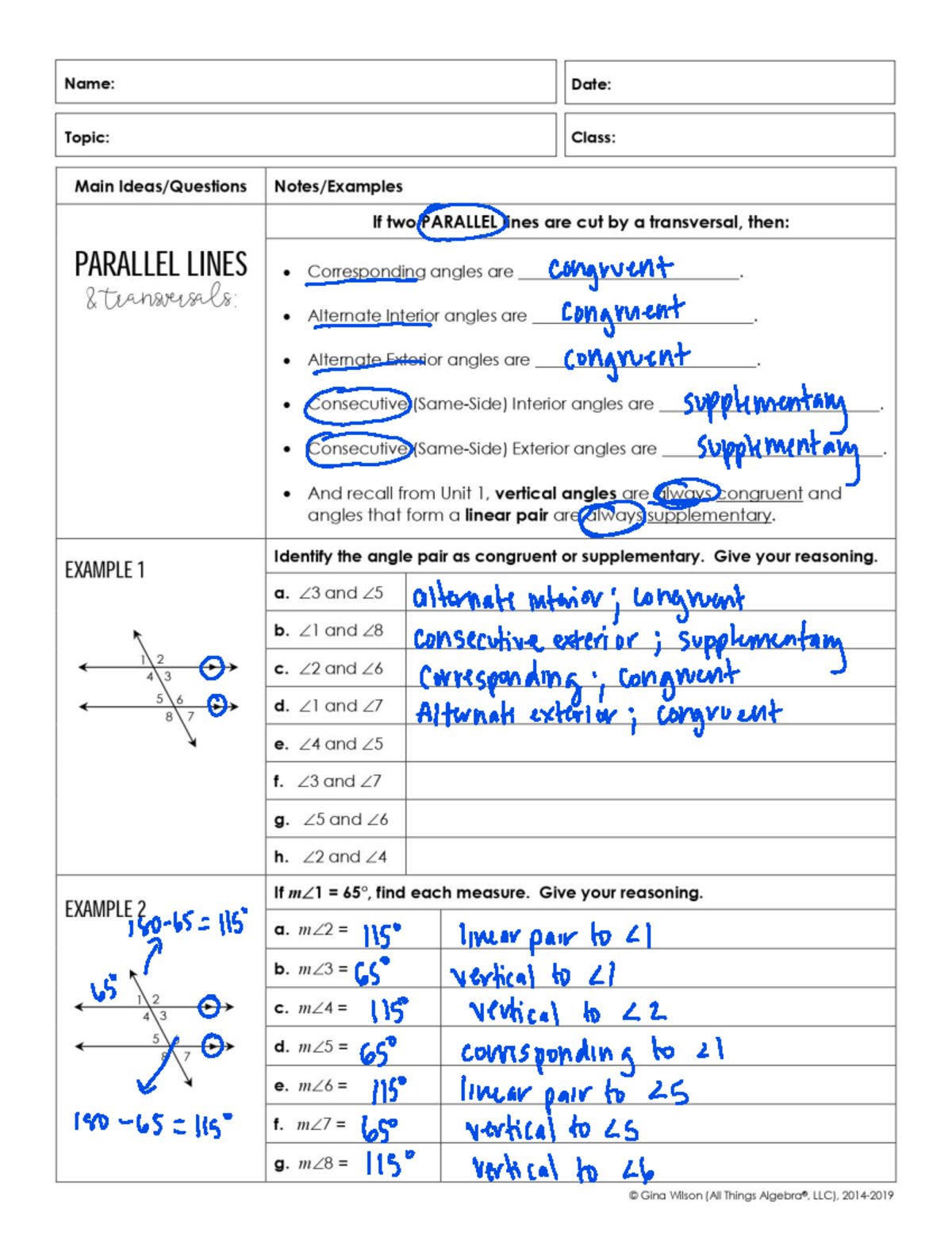 Midterm Exam Study Guide - ABC123: Parallel Lines & Angles - Studocu