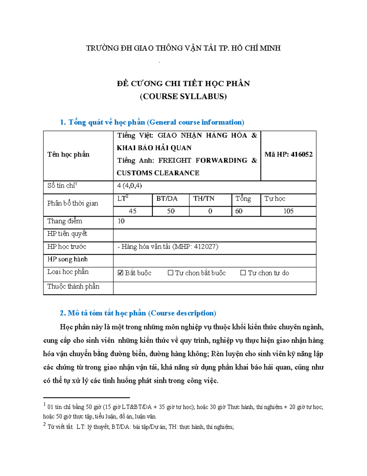 416052 GIAO NHAN HANG HOA KHAI BAO HAI QUAN - 4tc - TRƯỜNG ĐH GIAO ...