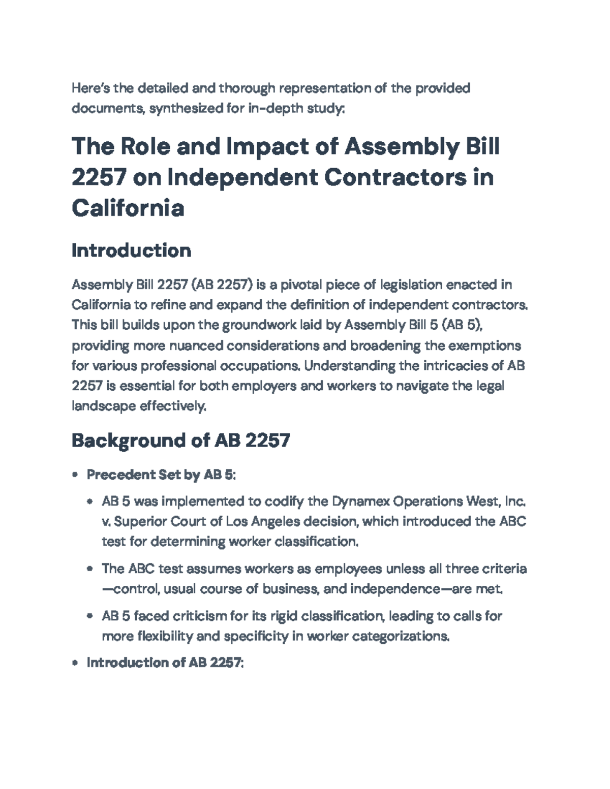 Assembly Bill 2257: Implications for Independent Contractors in CA ...