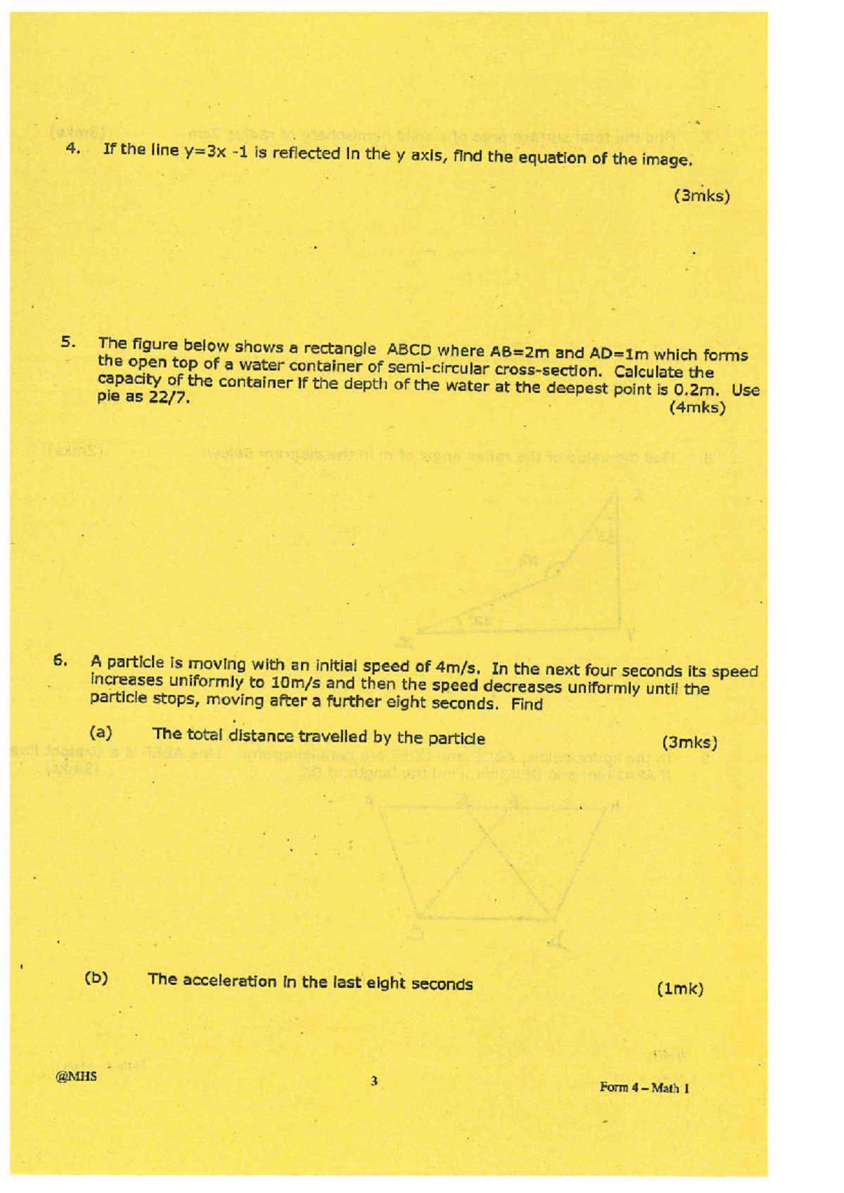 Form 4 Math 1: 2021 Mangu High School Pre-Mock Exam Solutions - Studocu