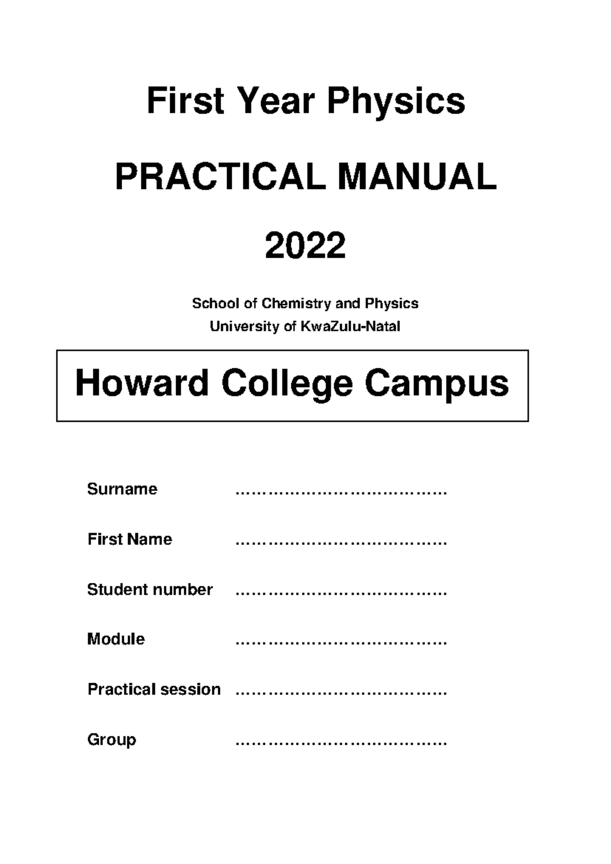 First Year Physics Practical Manual (PRACTICAL HC 2022) - Studocu