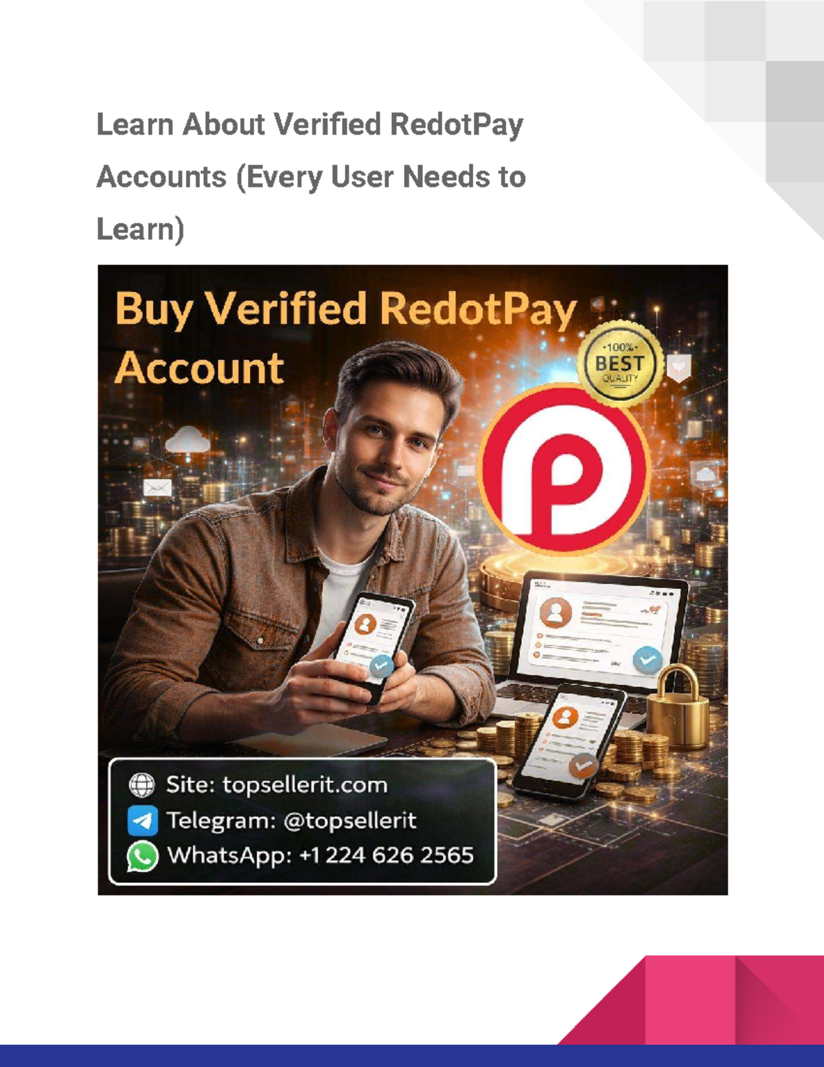 Educational Insights on Verified RedotPay Accounts and KYC Processes ...