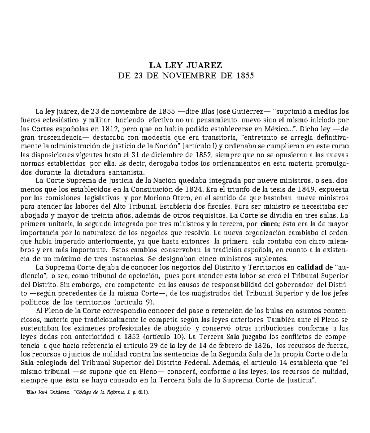19 - Es bueno para estudiar - LA LEY JUAREZ DE 23 DE NOVIEMBRE DE 1855 ...