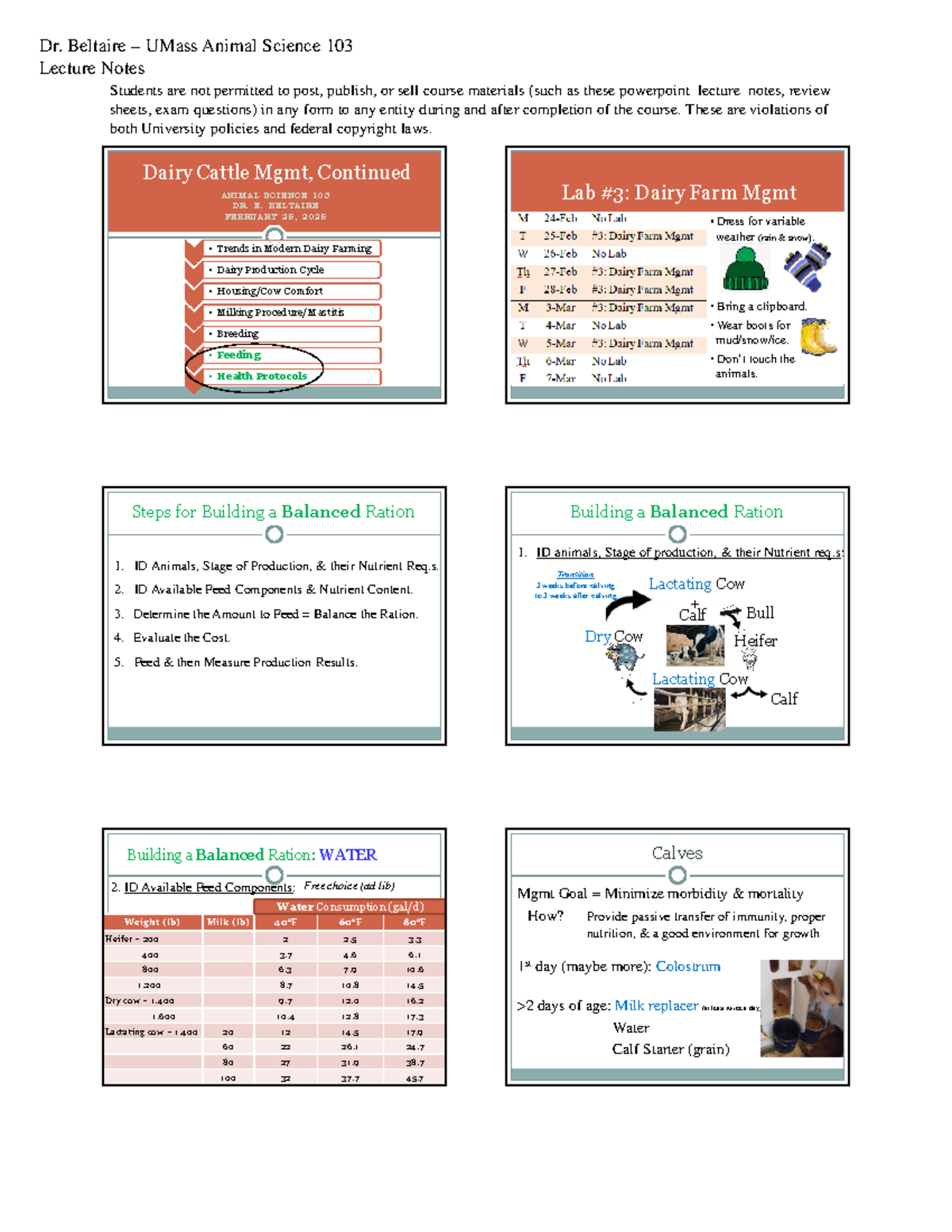ANIMAL SCIENCE 103: Dairy Cattle Mgmt & Nutrition Lecture Notes - Studocu