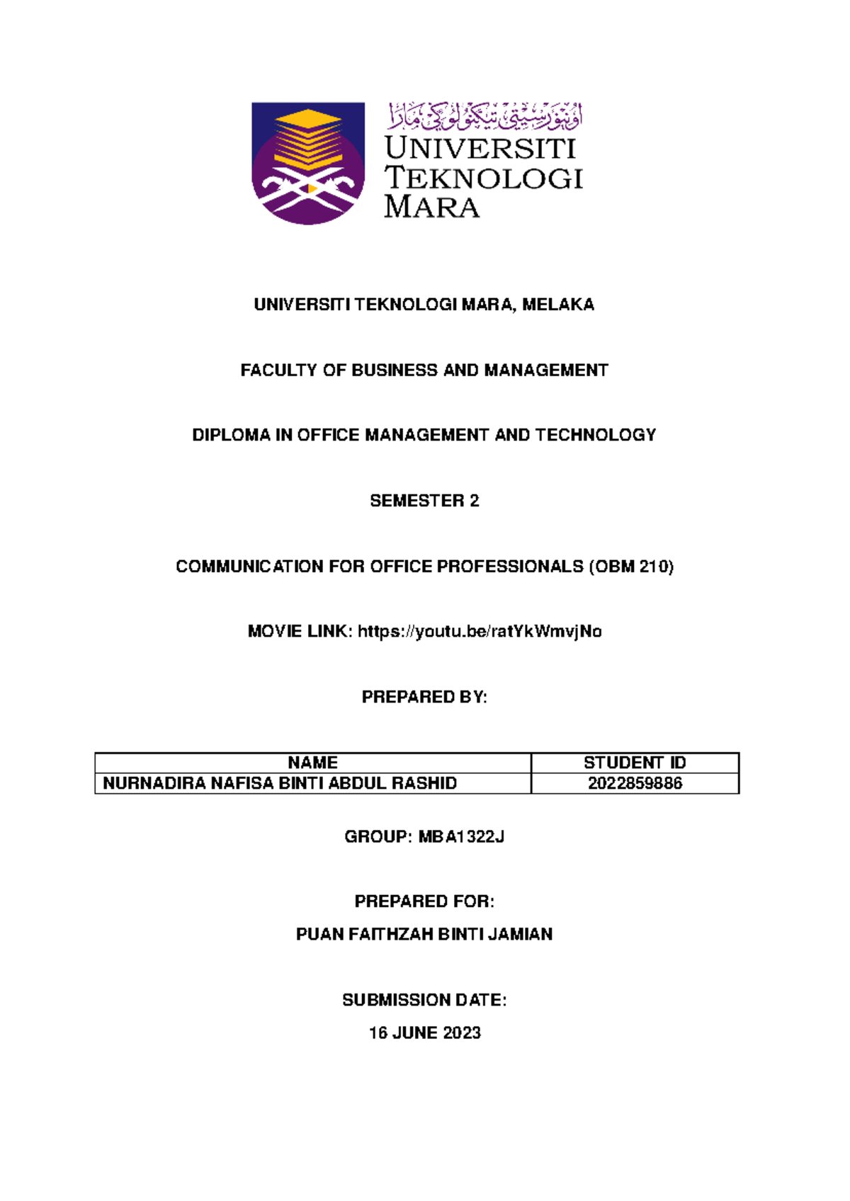Movie Review: "Cry Me a Sad River" - OBM 210 Analysis - Studocu