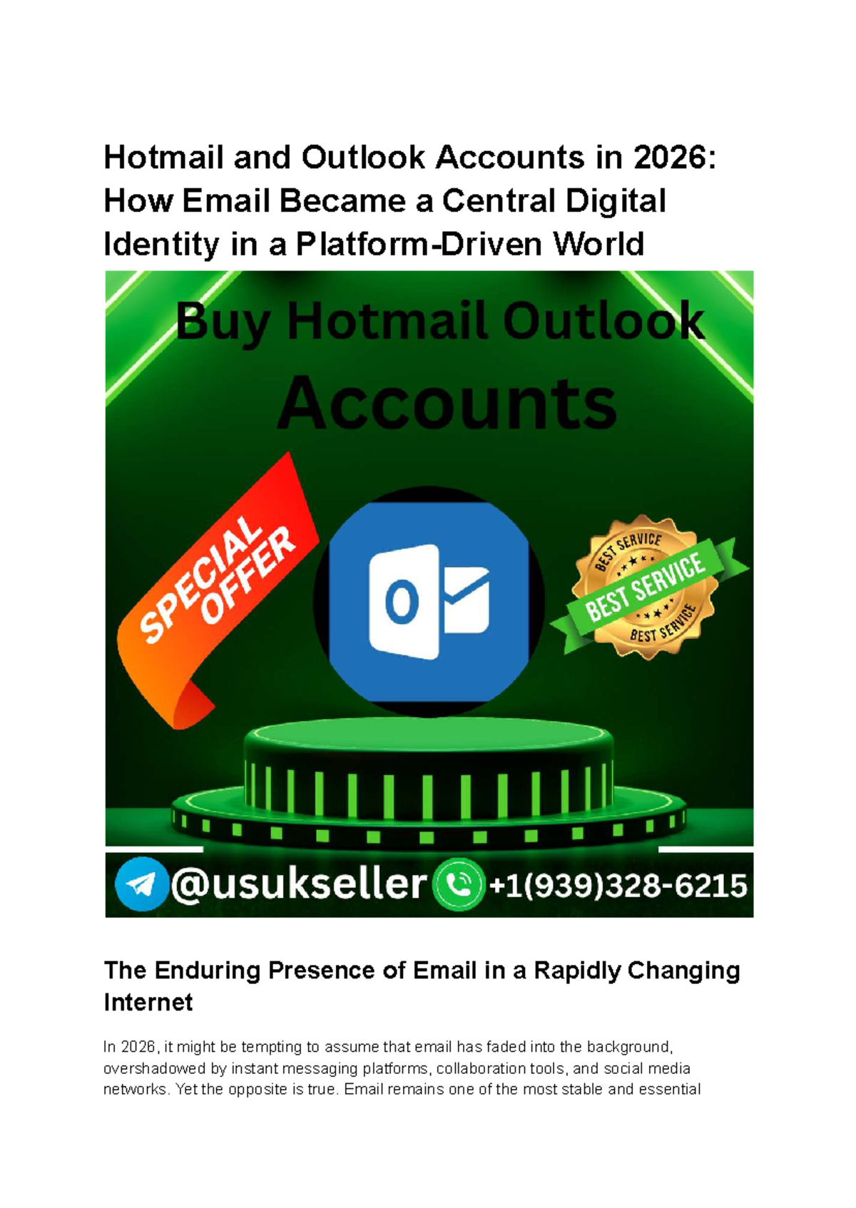 Hotmail & Outlook Accounts in 2026: Email's Role as Digital Identity ...