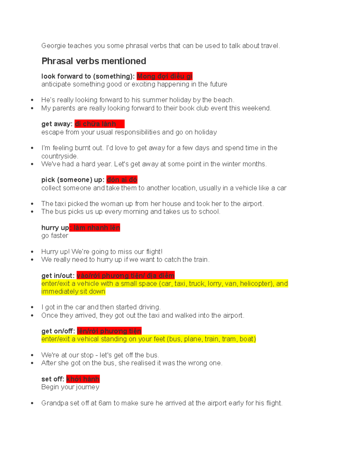Phrasal Verbs for Travel & Housework: A Comprehensive Guide - Studocu