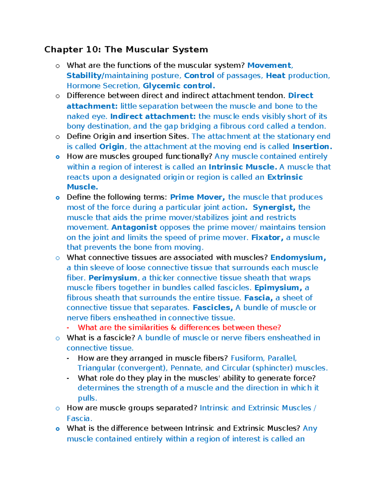 Chapter 10 and 11: The Muscular System and Muscular Tissue Overview ...