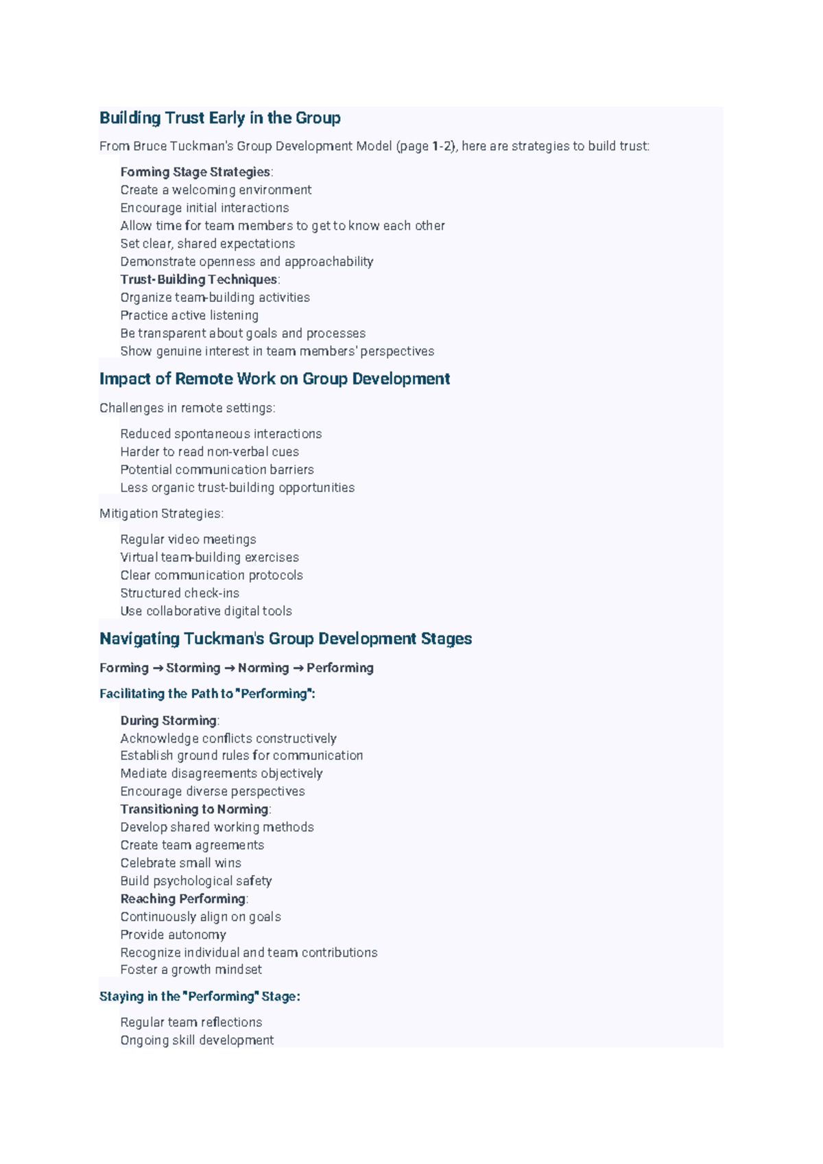 Building Trust in Groups: Strategies & Challenges (Inlämning 1 2 AI ...