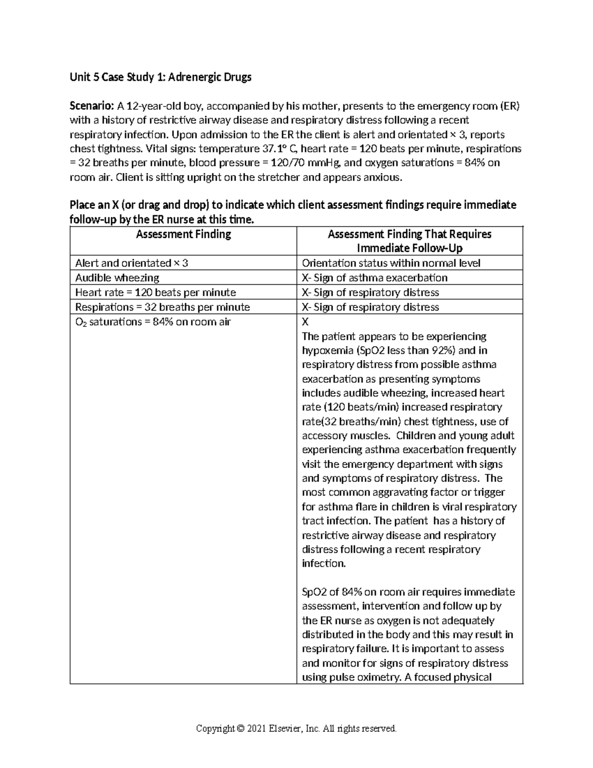 Unit 5 - Case Study 1: Management of Adrenergic Drugs in Asthma - Studocu