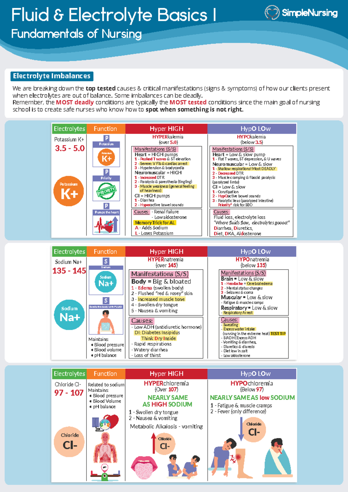 Fluid & Electrolyte Basics I: Nursing Fundamentals on Imbalances - Studocu