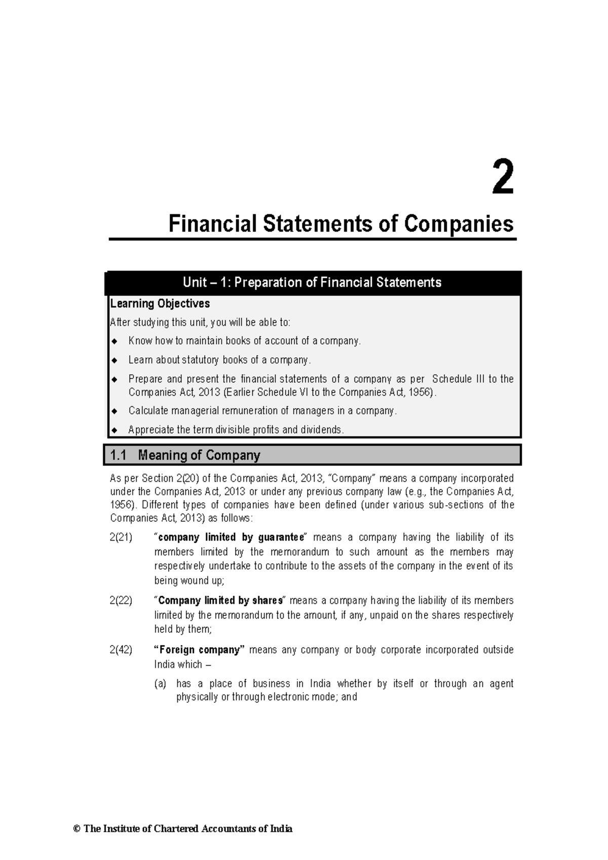 Chapter 2 - Financial Statements of Companies for CA IPCC (Old Syllabus ...